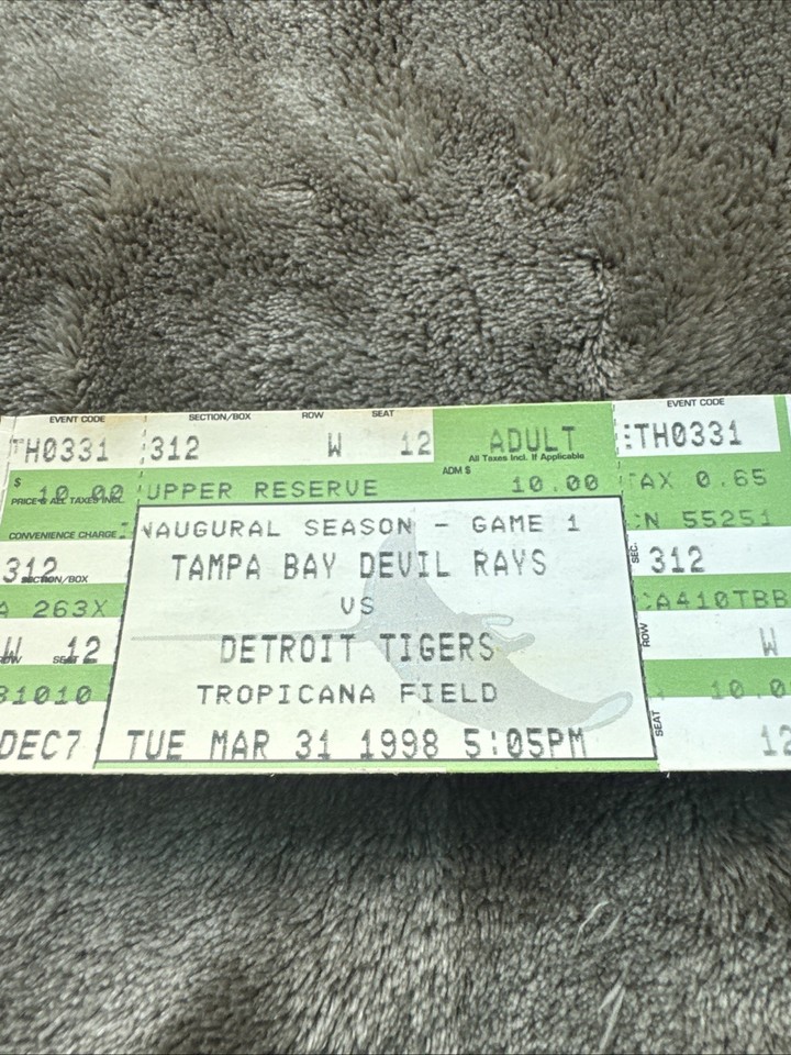 Tampa Bay Devil Rays Inaugural First Game 3/28/1998 Franchise Debut ...
