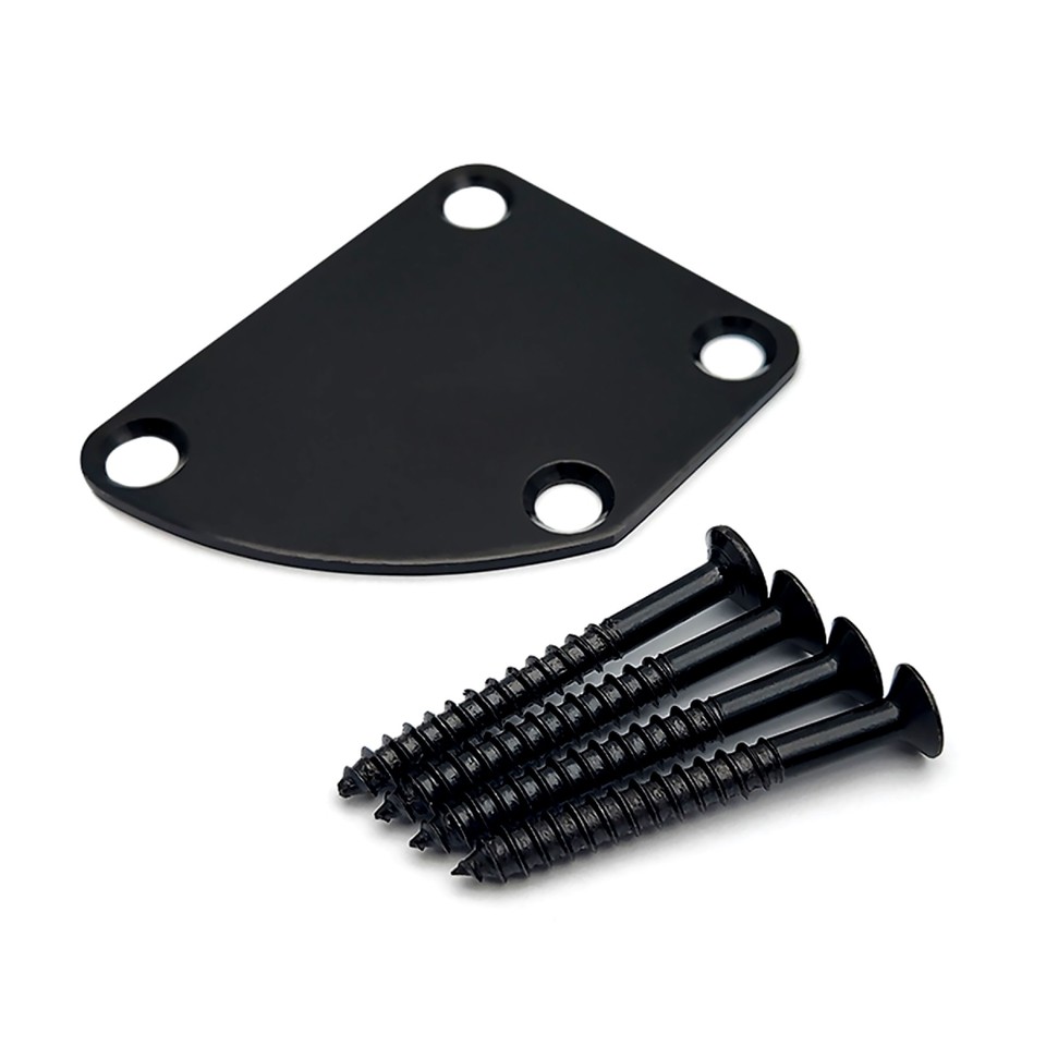 Black Electric Guitar Neck Cutaway Neck Joint Plate W/Screw For Strat ...