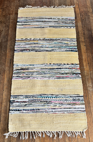 Sunny Bright Swedish Hand Made Rag Rug (27 x 56 inches) 1930s | eBay