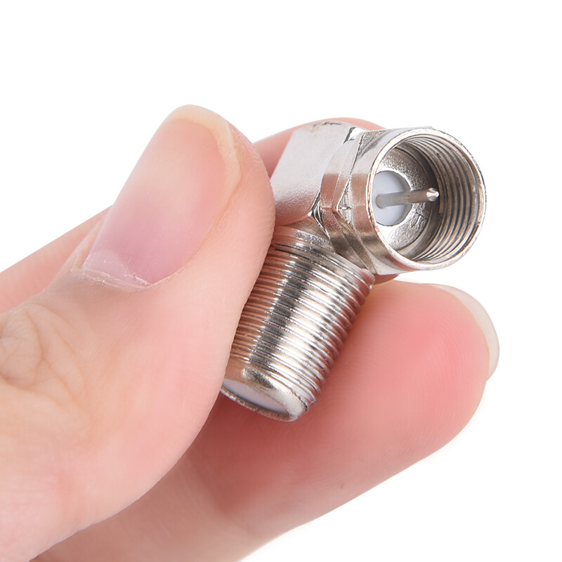 2pcs 90° Right angle RF male RF female TV aerial coax cable adapter ...