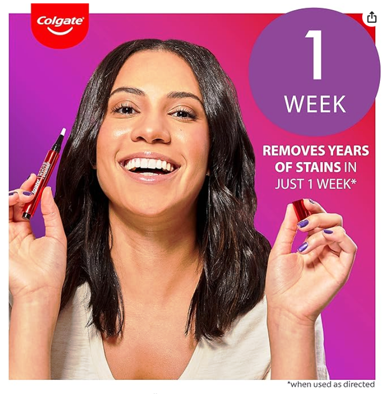 Colgate Optic White Overnight Teeth Whitening Pen, Teeth Stain Remover ...