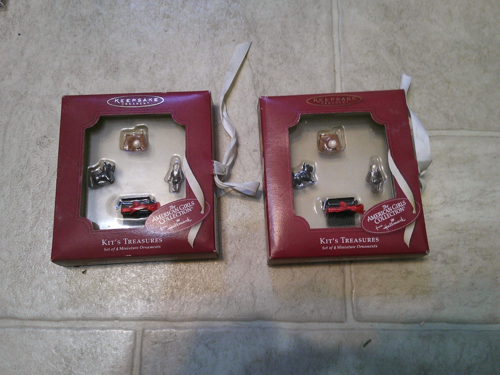 2 Hallmark American Girl Kit's Treasure's 4pc Miniature Keepsake ...