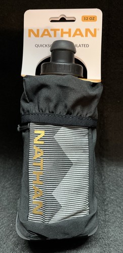 NEW! Nathan QuickSqueeze Insulated Handheld Water Bottle 12 Oz black ...