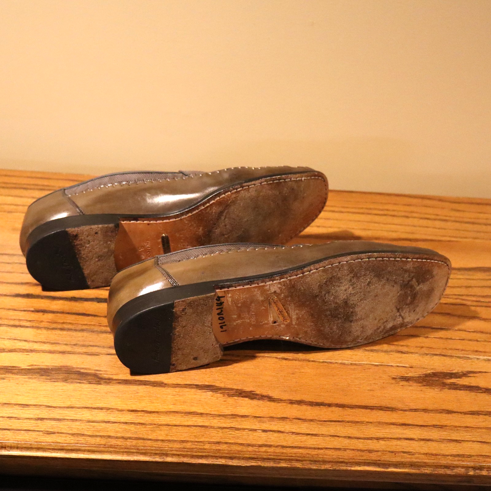 SANDRO MOSCOLONI Gray Lizard & Leather Loafer sz 13 | eBay