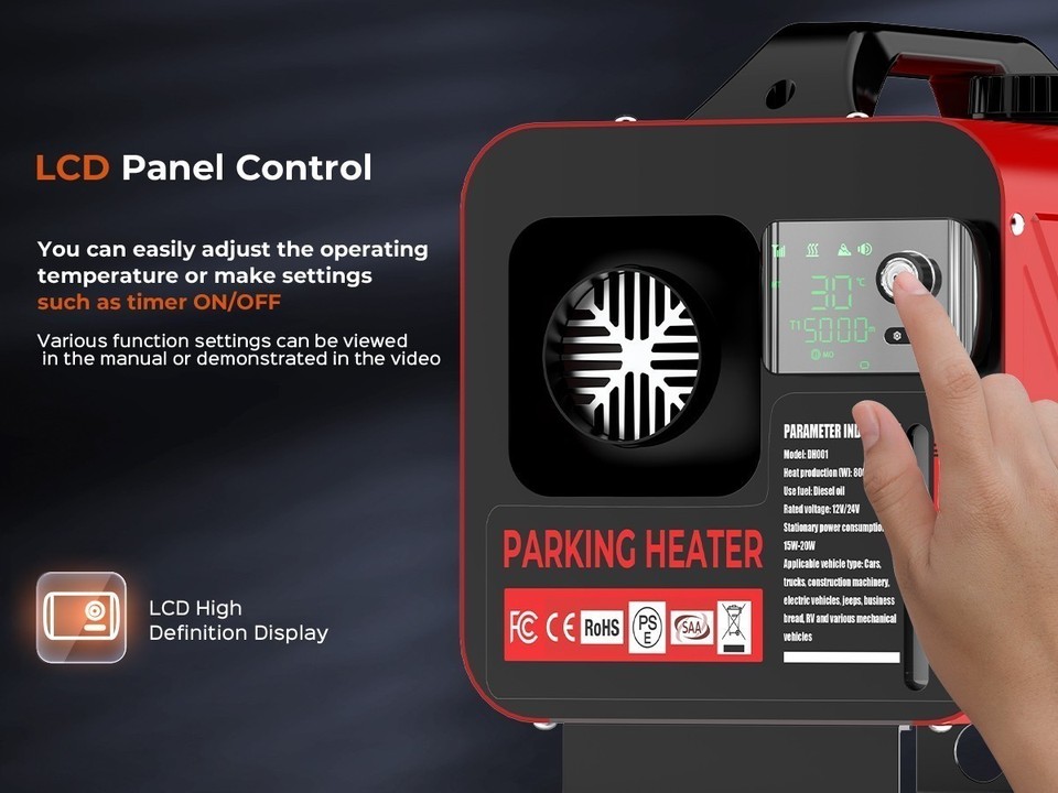 Diesel Air Heater All in one 8KW 12V/24V 110V Bluetooth APP Remote ...