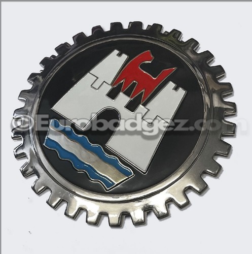 1- NEW Chrome Grill Badge Coat of Arms EURO RED WOLF CASTLE Wolfsburg ...