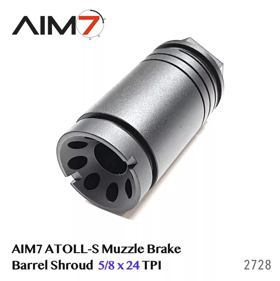 AIM7 Muzzle Brake with ATOLL-S Sleeve Sound Forwarder 1/2x28 / 5.8x24 ...