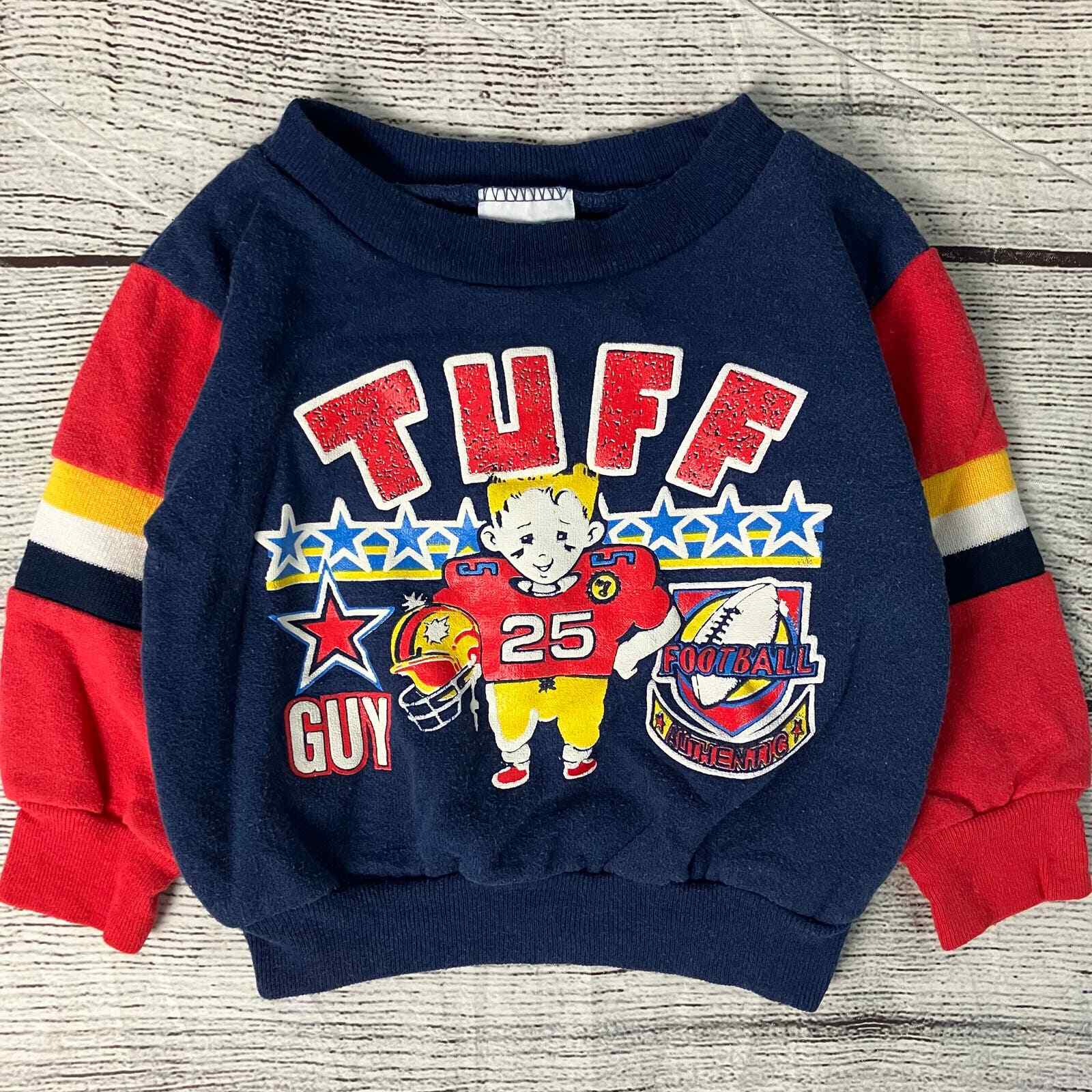 Vintage 1990s Tuff Guy Football Cartoon Crewneck size 24 Months Made in ...