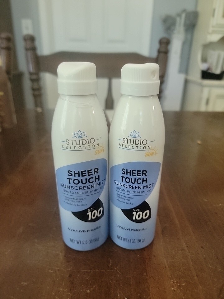 (2) Studio Selection 5.5 oz SUNSCREEN Mist Sheer Touch spray SPF New ...