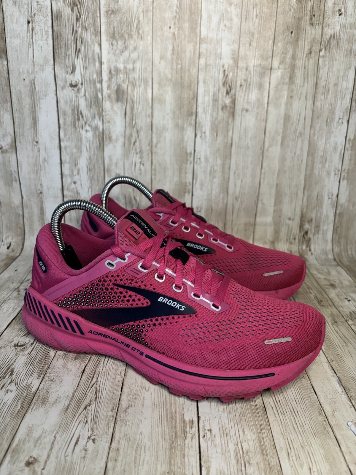 Brooks Womens Adrenaline GTS 22 Rose Pink Navy Shoes Sneakers Size 8.5 ...