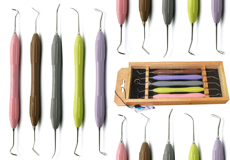 5Pcs/10Pcs Dental Composite Filling Instruments Set Silicone Handle ...