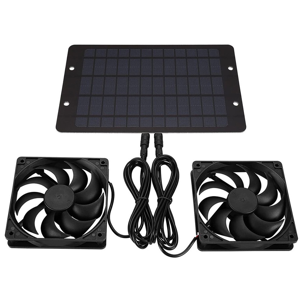 Solar Powered Fan Kit 20W Solar Panel Waterproof DC Exhaust Fan for ...