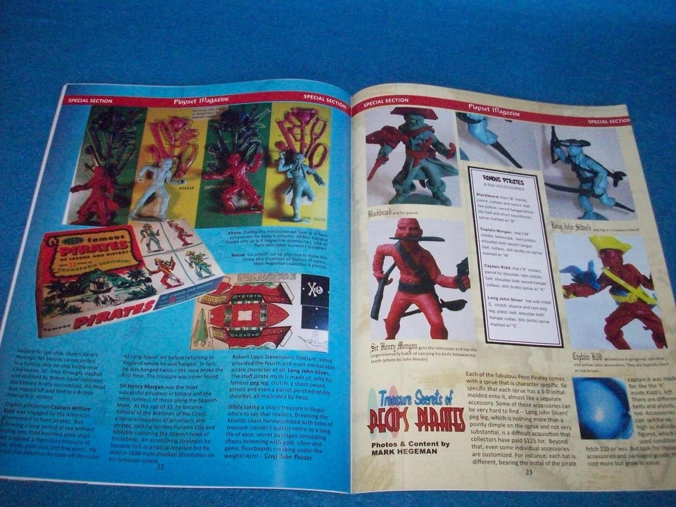 Playset Magazine #81 Pecos figures-Pirates+ Gold Marx 6" Marines and ...