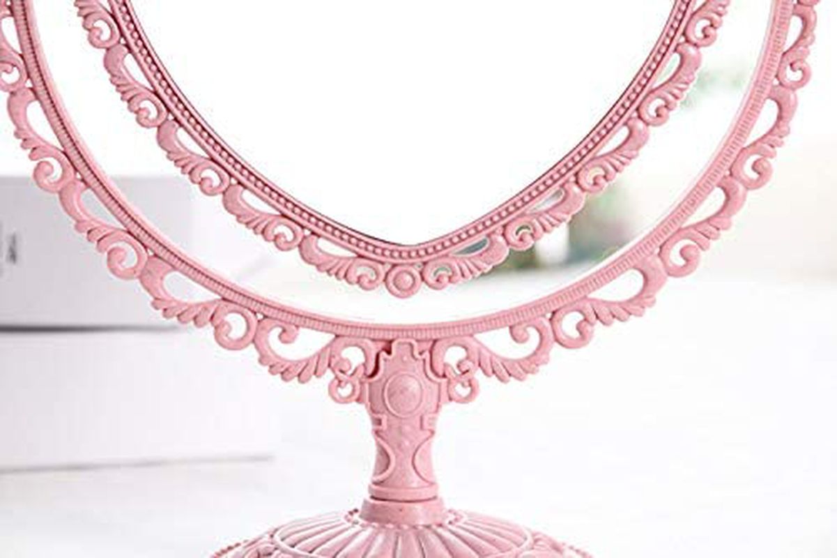 XPXKJ 7-Inch Heart Shaped Mirror Tabletop Vanity Makeup Mirror with 3X ...