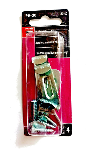 Metal Hidden Mirror Clip Holders Bulldog Hardware 4 Pcs in Pkg | eBay