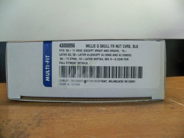 Harley Davidson 43000096 Black Willie G Skull Front Axle Nut Covers 08 ...