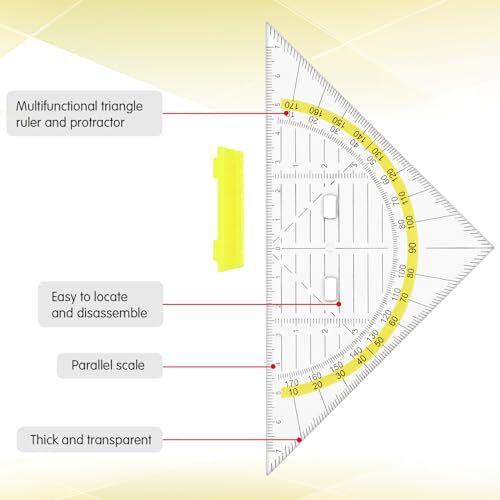 4 Pcs Multifunctional Triangle Ruler with Handle, Plastic Triangle ...