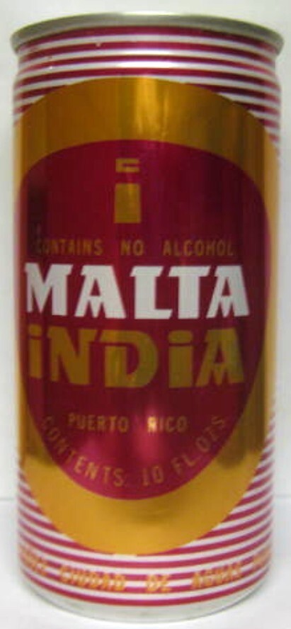MALTA INDIA, No Alcohol, empty 10oz. Red Beer CAN, PUERTO RICO, B.O ...
