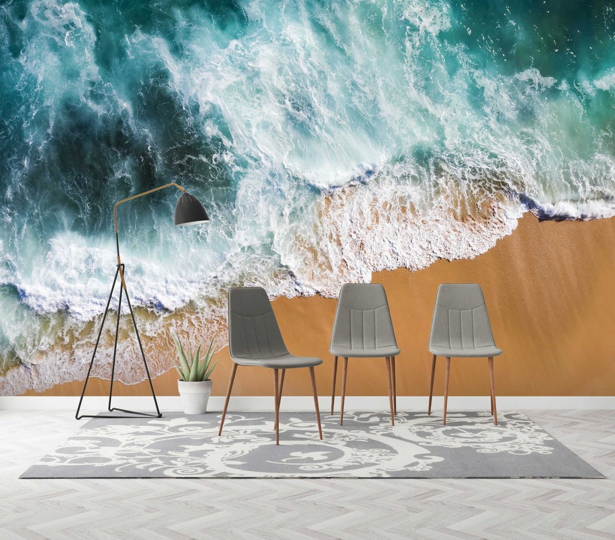 Waves Wallpaper Beach Wallpaper Mural Large Waves Wallpaper Murals