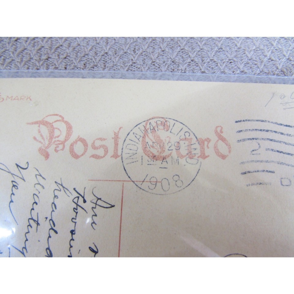 Benjamin Franklin Series 1902 1 Cent Stamp Green Rare on Post Card ...