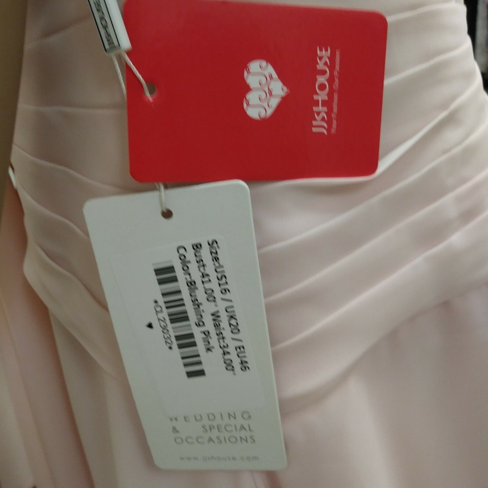 JJsHouse Bridal Sp Occasion NWT Blushing Pink Dress With Scarf Jeweled ...