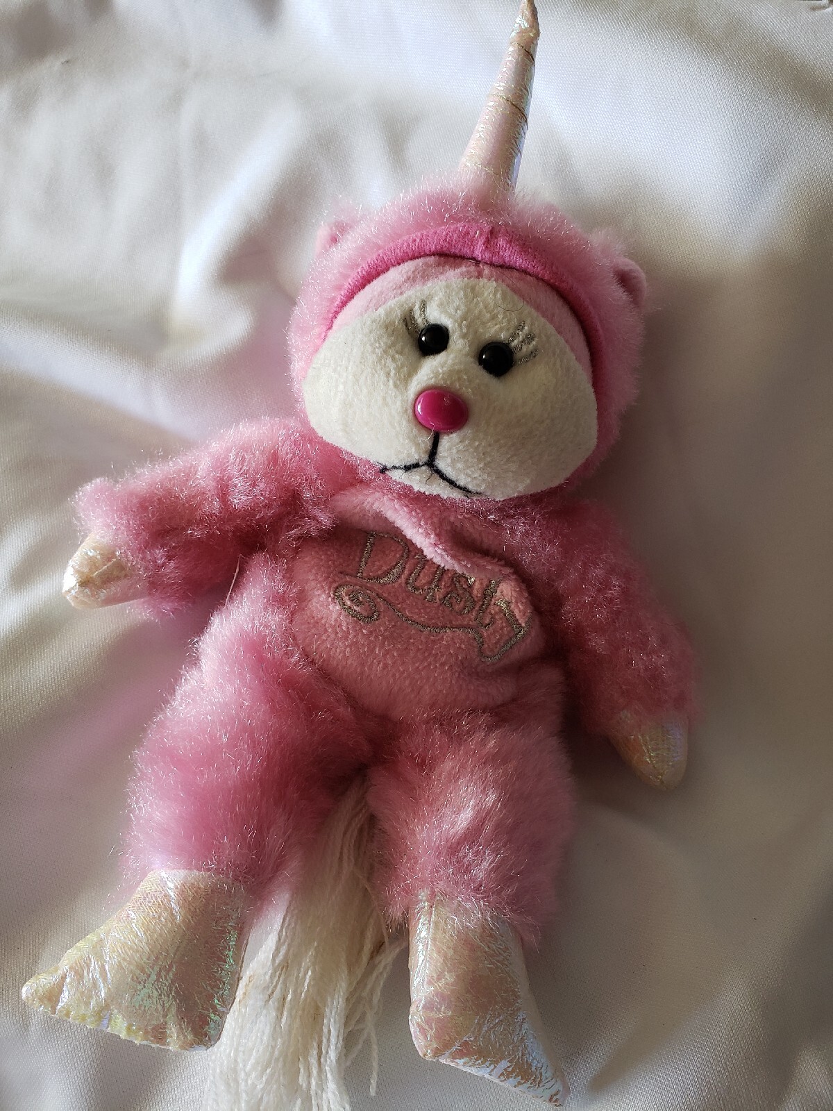DUSTY THE UNICORN BEANIE KID BEAR SPARKLY CUDDLE TOY | eBay Australia