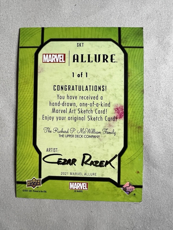 2022 Upper Deck Marvel Allure Vertical Sketch Cards Cezar Razek WINTER ...