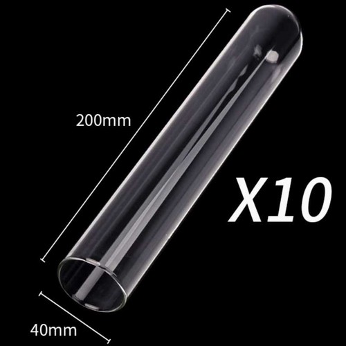 10 x 40*200mm Round-bottomed Glass Tubes High Temperature Sample ...