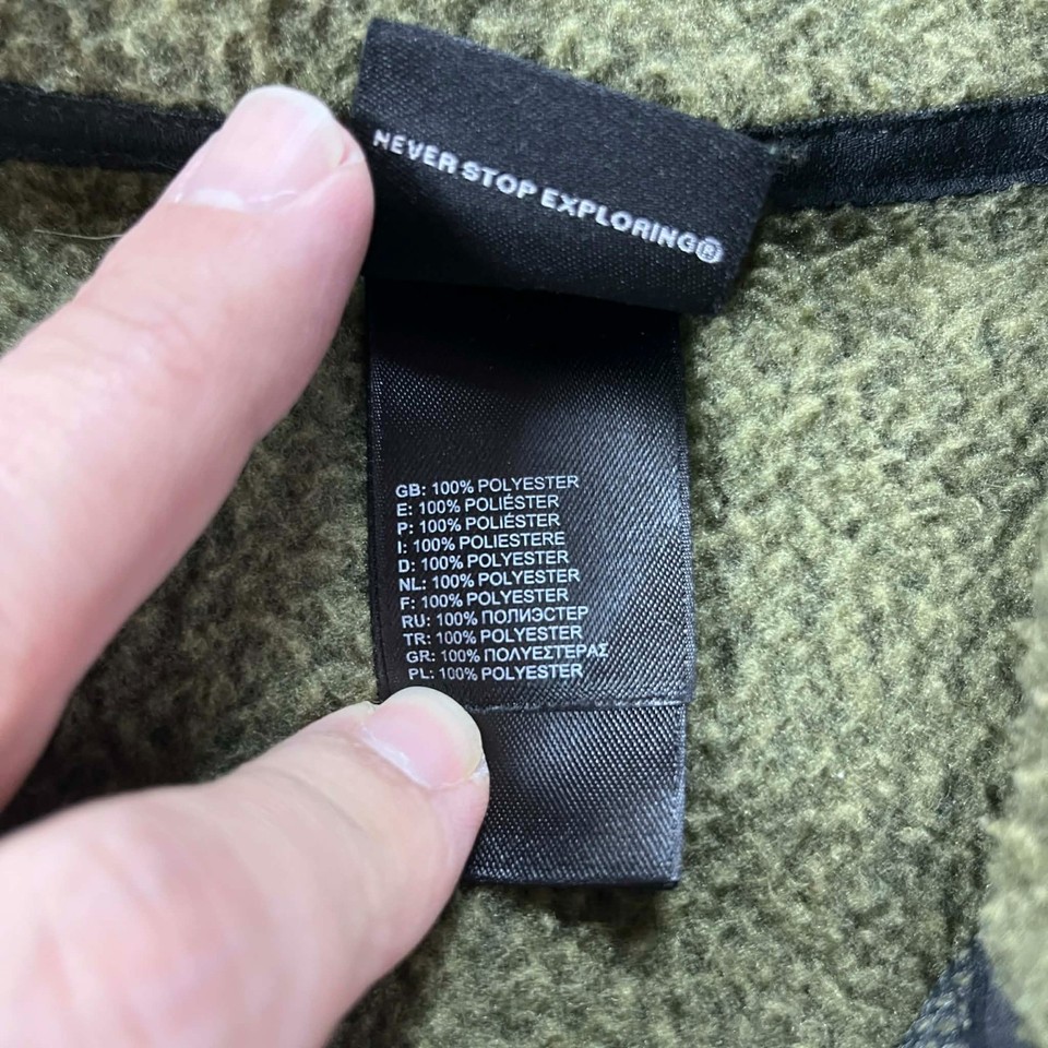 The North Face Fleece Jacket Mens Large Green Full Zip Zip Pockets ...