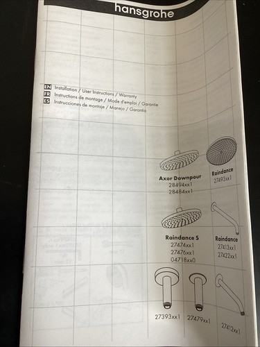 Hansgrohe Ceiling Mount Shower Arm & Flange. Chrome. 27479001. N7 | eBay