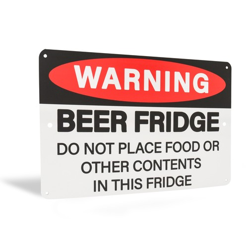 Warning Beer Fridge Sign for Man Cave, Funny Bar Accessories, Garage ...