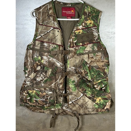 Field & Stream Camo Hunting Vest Multi Pocket Outdoor Utility Women's L ...