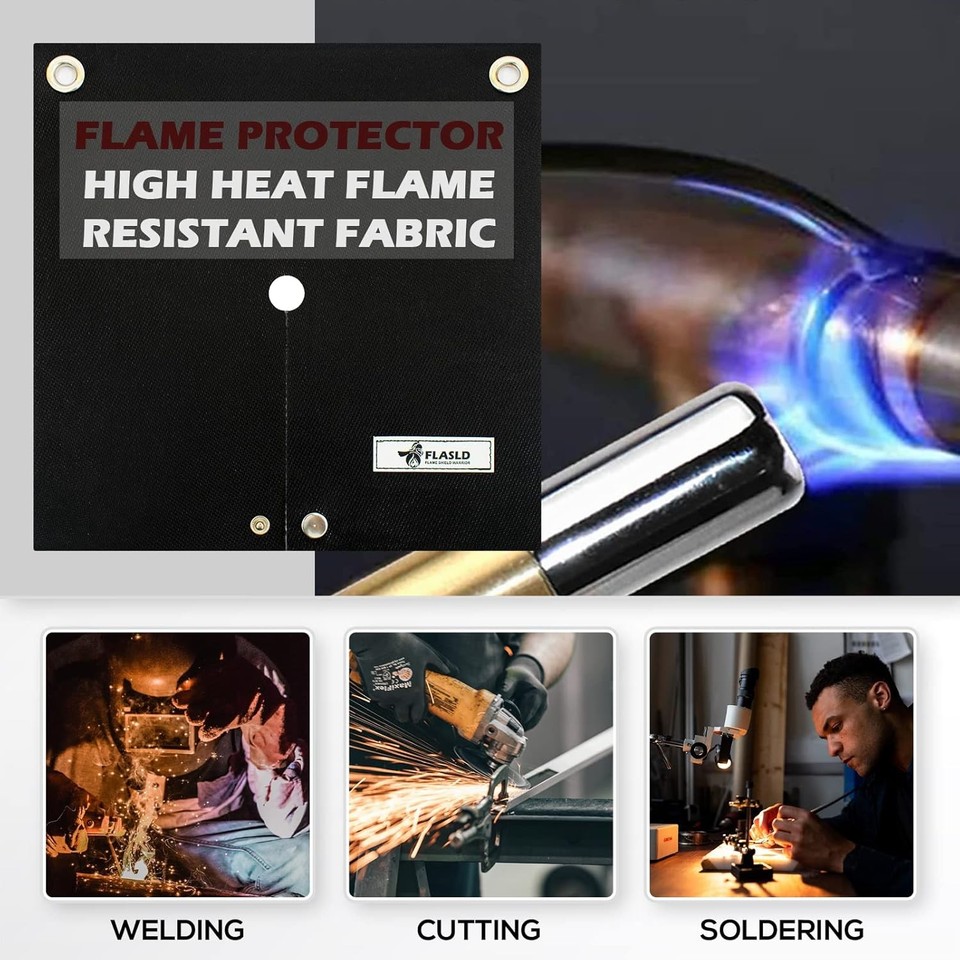 FLASLD Welding Blanket & Heat Shield Mat for Soldering Copper Pipe, 1 ...