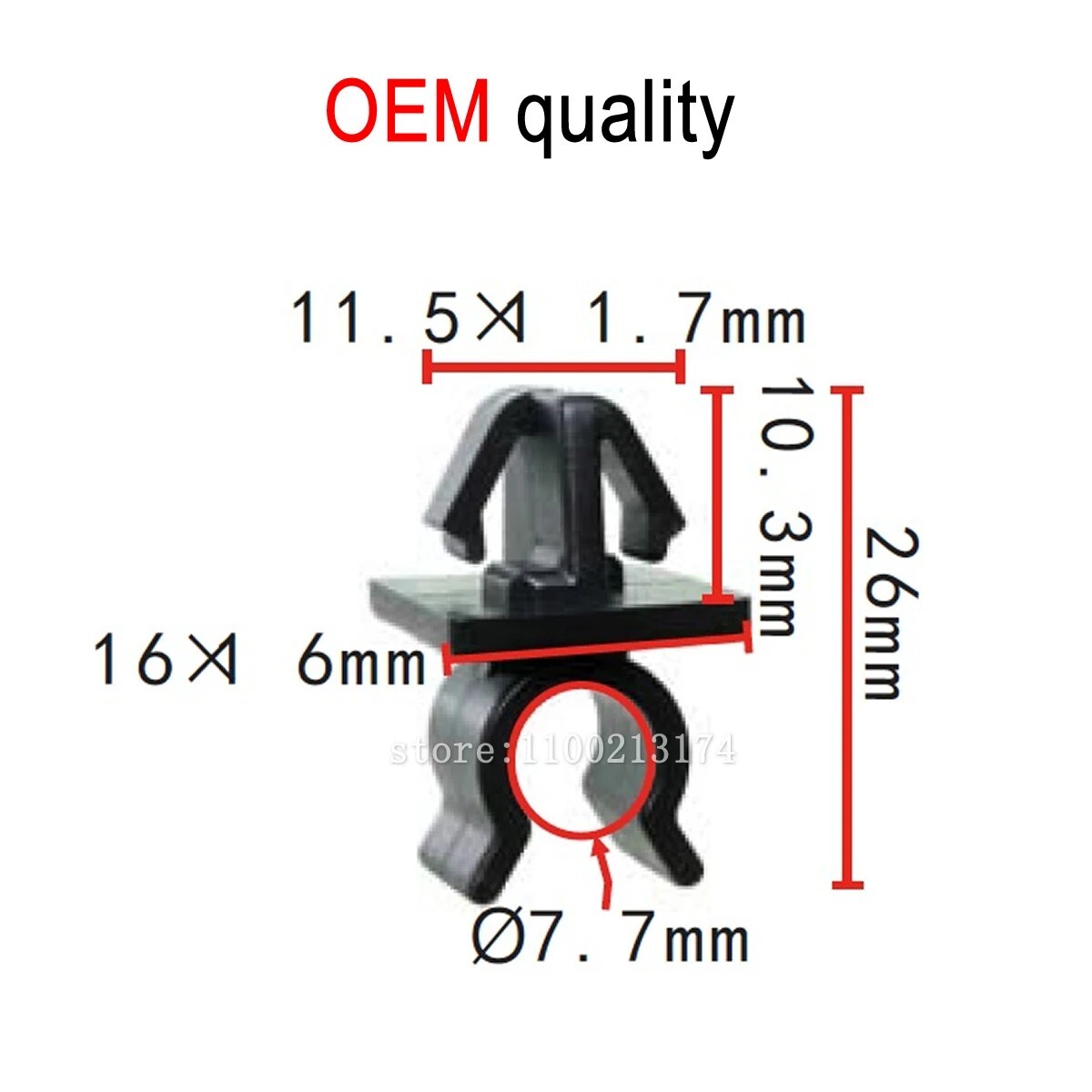 100x Car Bonnet Support Strut Rod Hood Stay Retainer Clips for Mazda ...