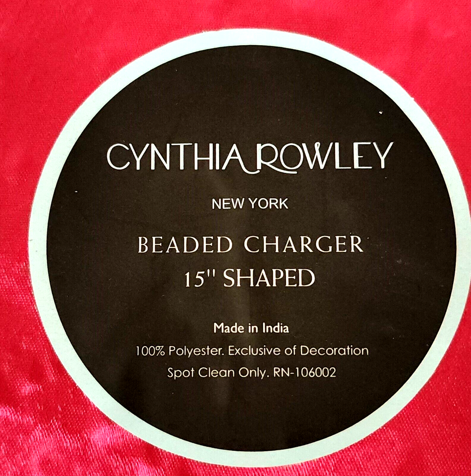 NEW CYNTHA ROWLEY PALE PINK BEADED HEART SHAPE CHARGER,PLACE MAT,HAND ...