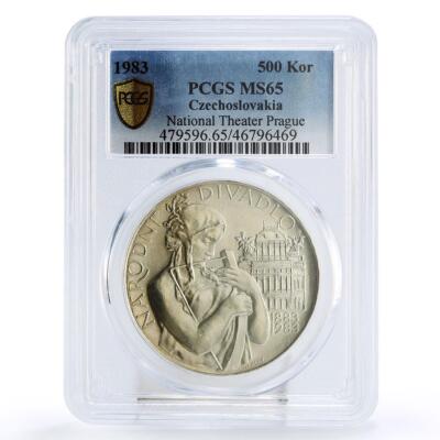 Czechoslovakia 500 korun National Theater in Prague MS65 PCGS silver ...