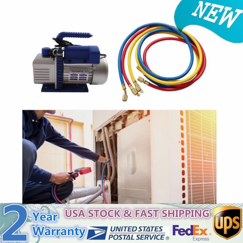 Vacuum Pump Auto AC Repair Complete Tool kit A/C Refrigeration Kit For ...
