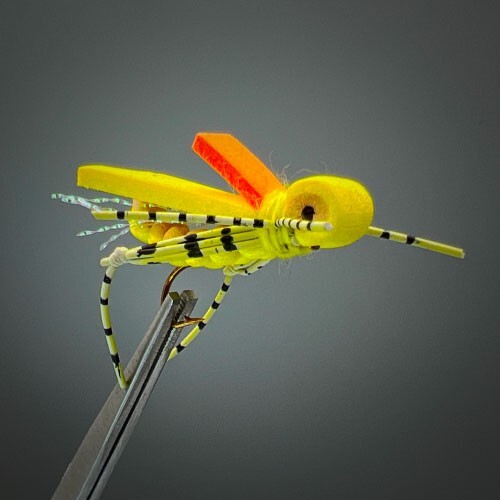 6 pc Indicator Hopper, Yellow Size #10 Topwater Fly Fishing Foam Trout ...