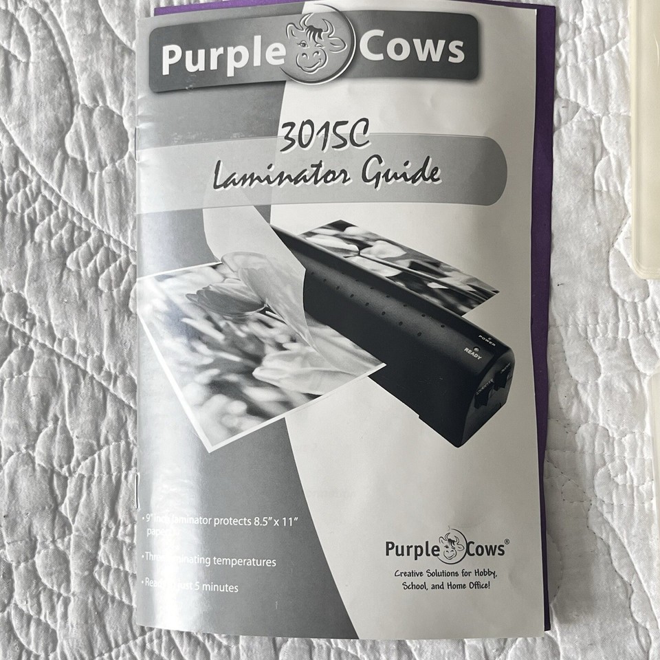 Laminator Hot & Cold Office School Home Purple Cows 3015C 9" Plus ...