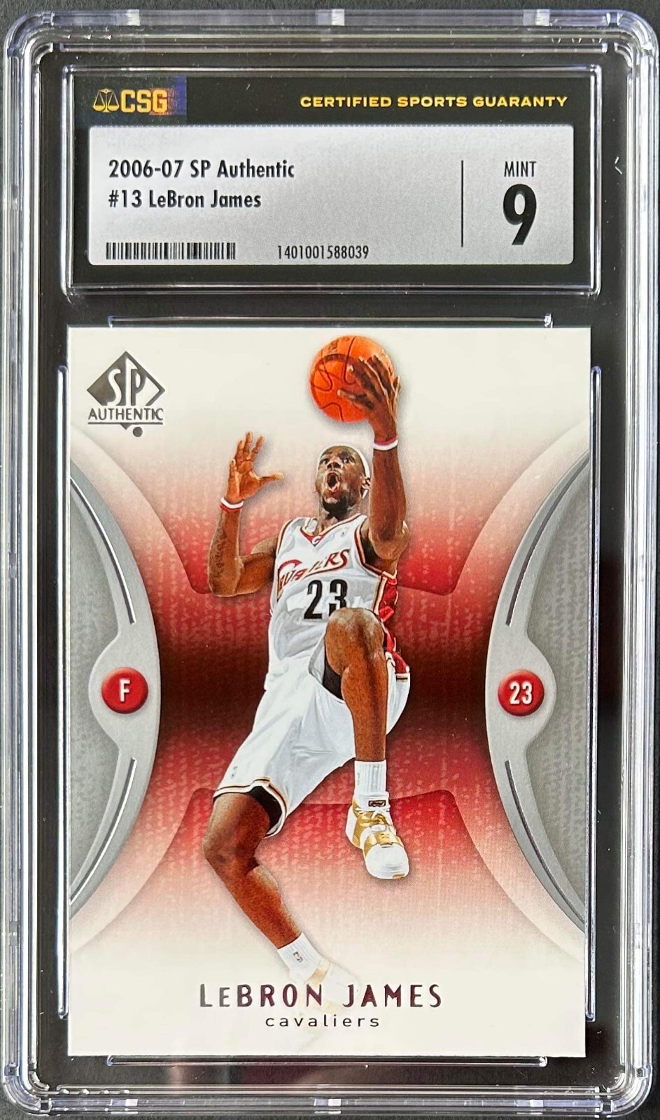 2006-07 SP Authentic #13 LeBron James CSG 9 (MINT) *Cleveland Cavaliers ...