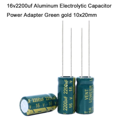 16v2200uf Aluminum Electrolytic Capacitor Power Adapter Green gold ...