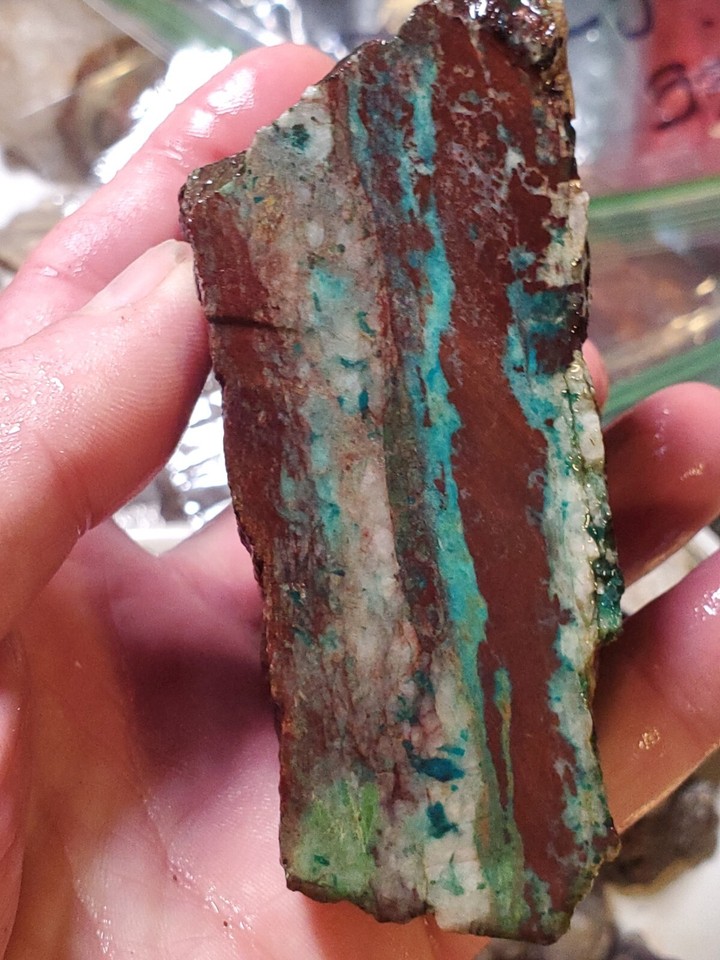 Red Mexican Parrot Wing Sonora Sunrise Chrysocolla Rough 342g Turquoise ...