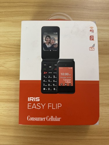 IRIS Easy Flip 2.8" 8GB Steel Gray Consumer Cellular Prepaid Cellphone | eBay