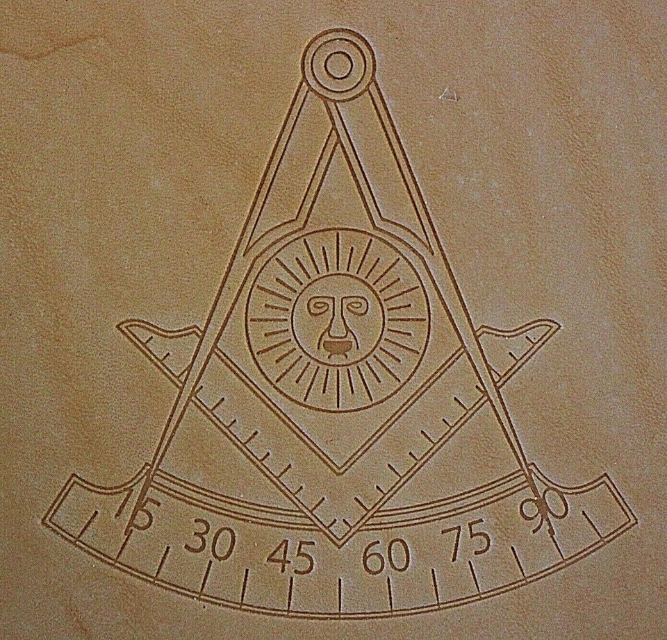 ACRYLIC Leather Embossing Stamp MASTER MASON MASONIC for Veg Tanned ...