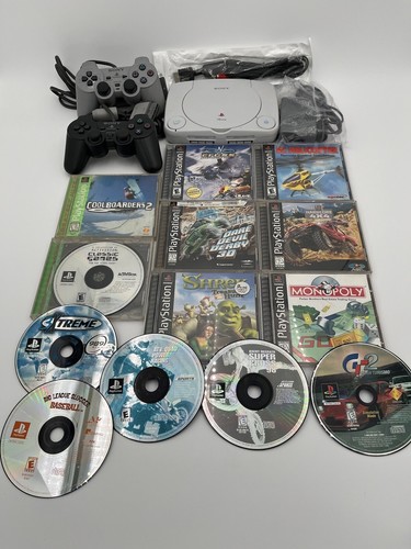 Sony PSOne PlayStation PS1 Console Bundle 13 Video Games Lot 2 ...