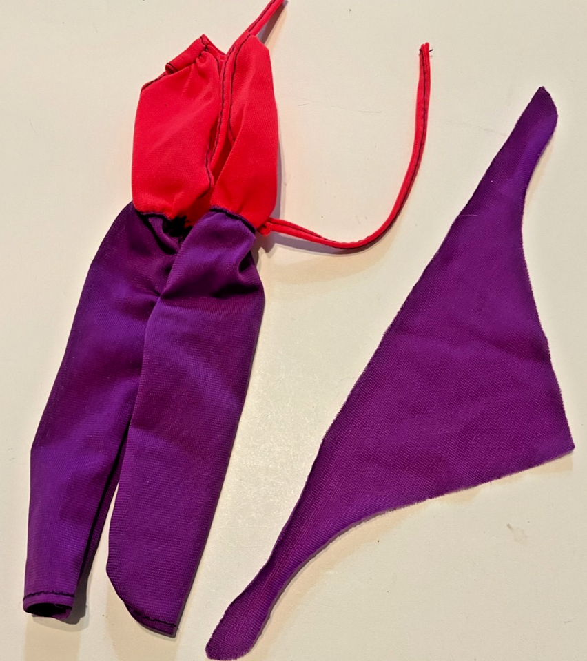 Vintage 1980 My First Barbie Fashion Purple/Red JUMPSUIT & SCARF #1911 ...