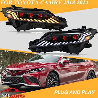 Red Demon Eye LED Headlight For Toyota Camry 2018-2024 Head Lamps ...