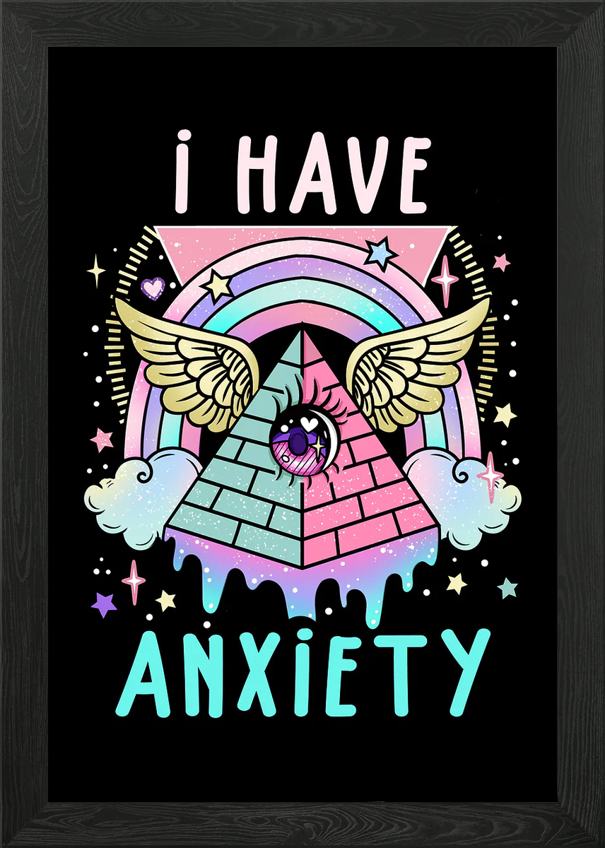 I have Anxiety Goth Framed Wall Art Poster Canvas Print Picture | eBay UK