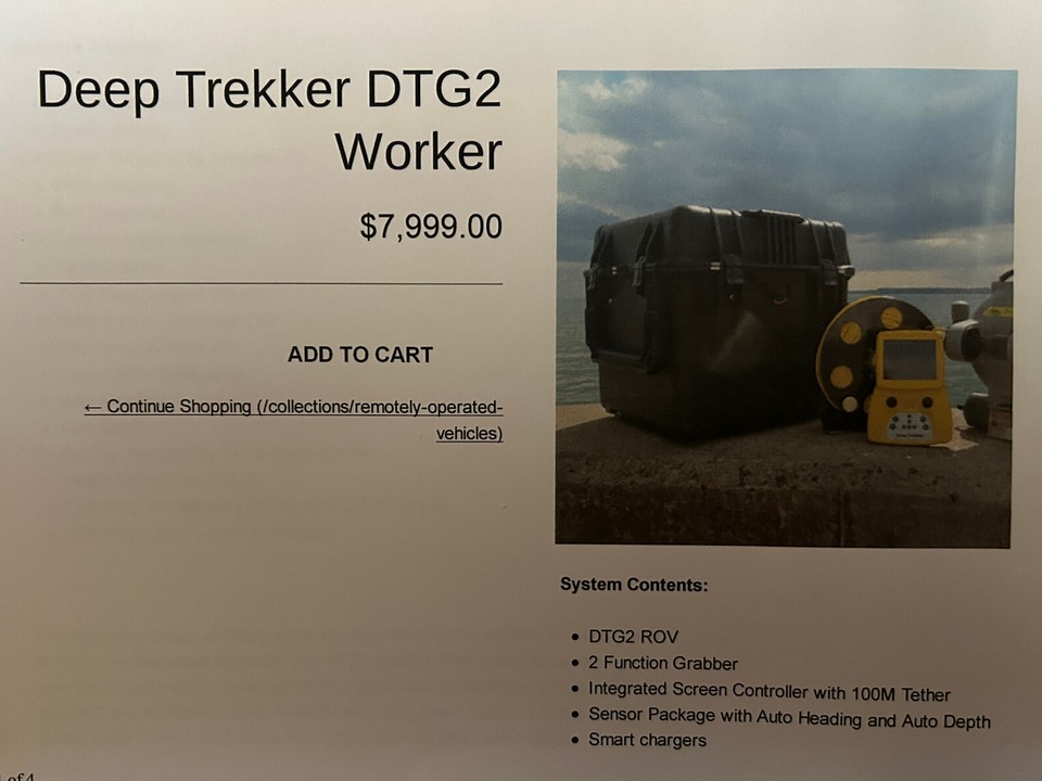 DEEPTREKKER Underwater Remote Control Camera - 300' Umbilical - Lights, Recorder | eBay