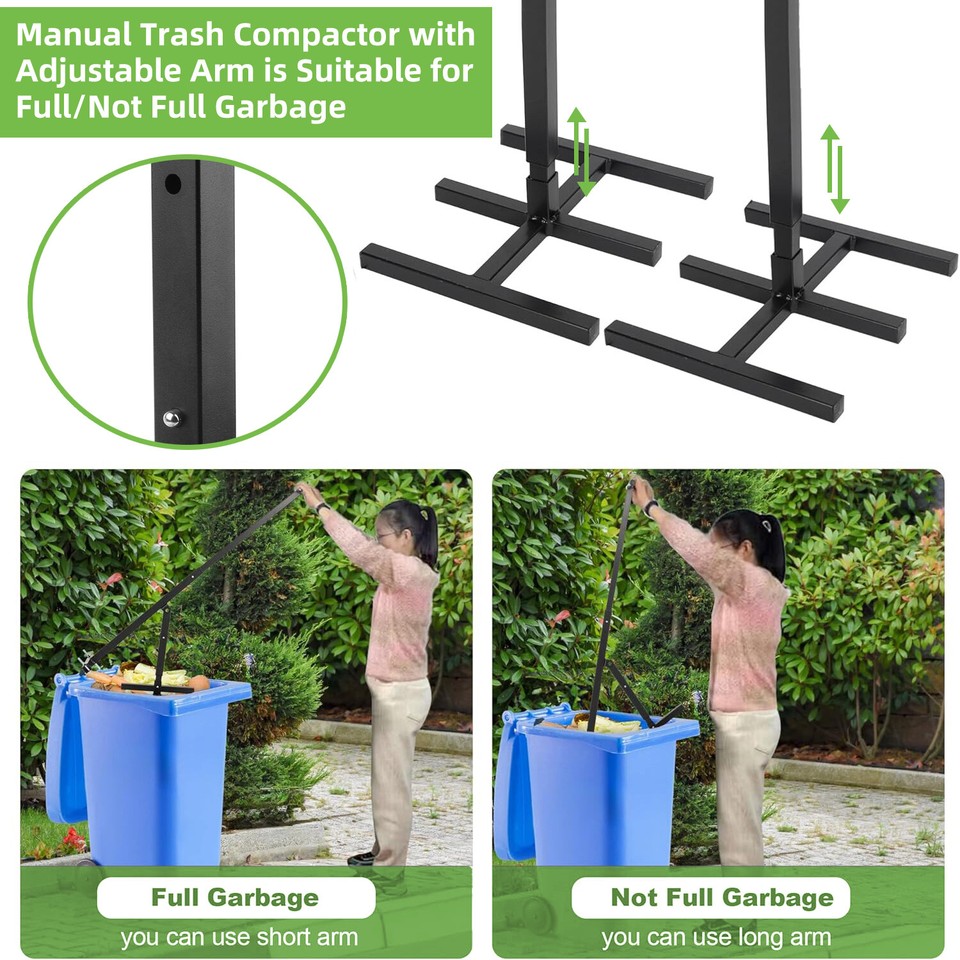 Black Rubbish Press for Wheelie Bins,Household Waste-Compressor Manual ...